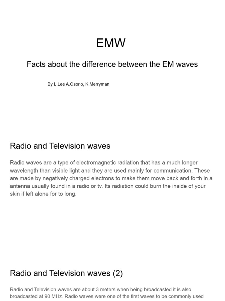 EM Waves Presentation | PDF | Microwave | Electromagnetic Radiation