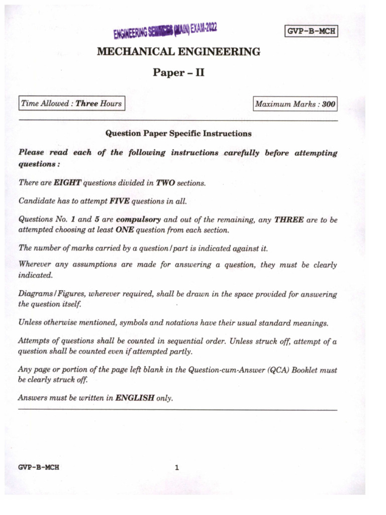 ESE 2022 Mech 2 | PDF