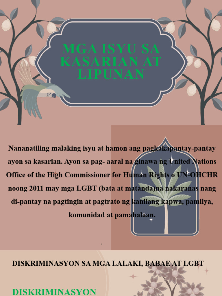Mga Isyu Sa Kasarian at Lipunan | PDF