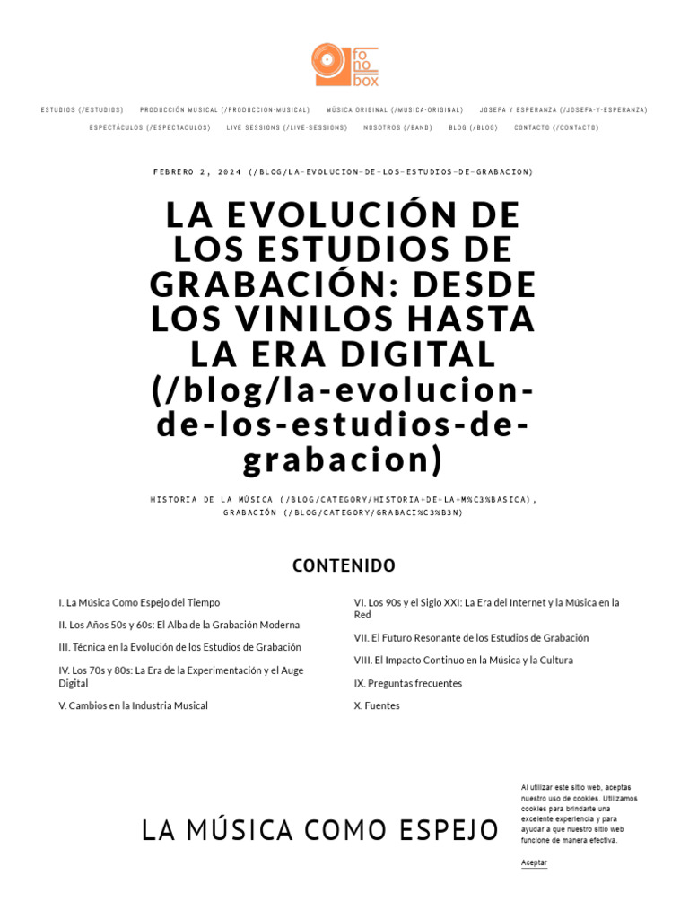 Evolución de Estudios de Grabación - Desde Los 50 Hasta Hoy | PDF | Internet | Inteligencia ...
