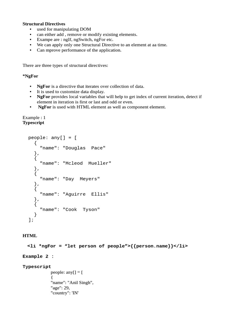 Structural Directives and Event Binding | PDF | Document Object Model ...