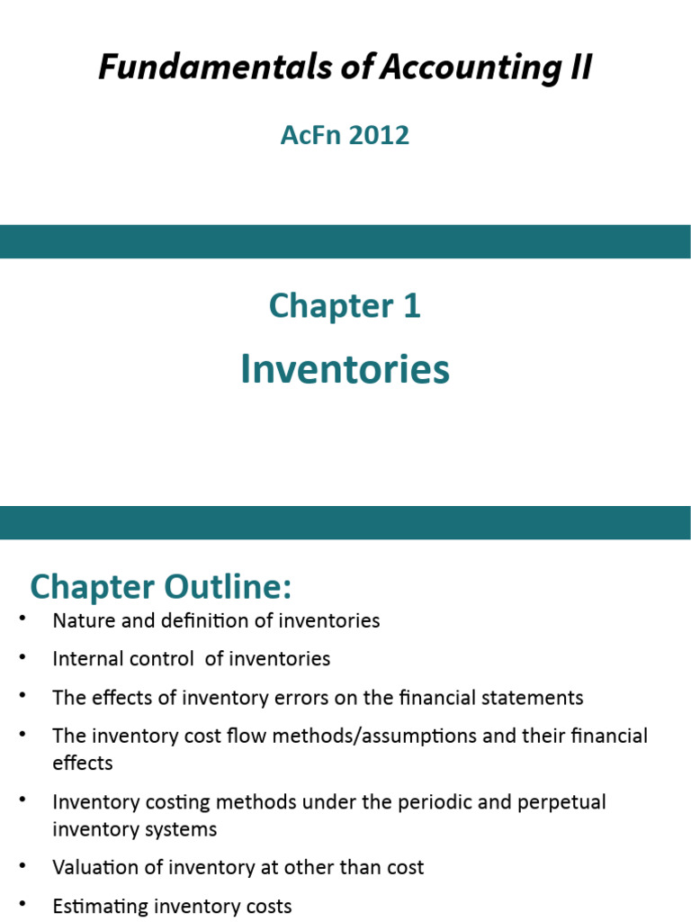 Chapter One Inventory | PDF | Cost Of Goods Sold | Inventory Valuation