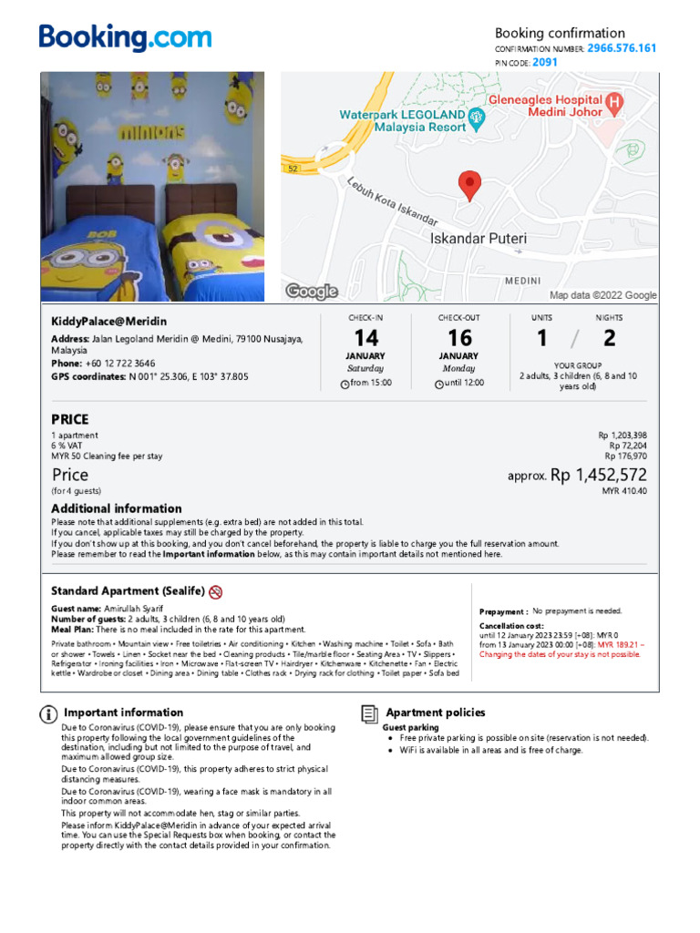 Sample Booking Travel in SG and KL 1 | PDF