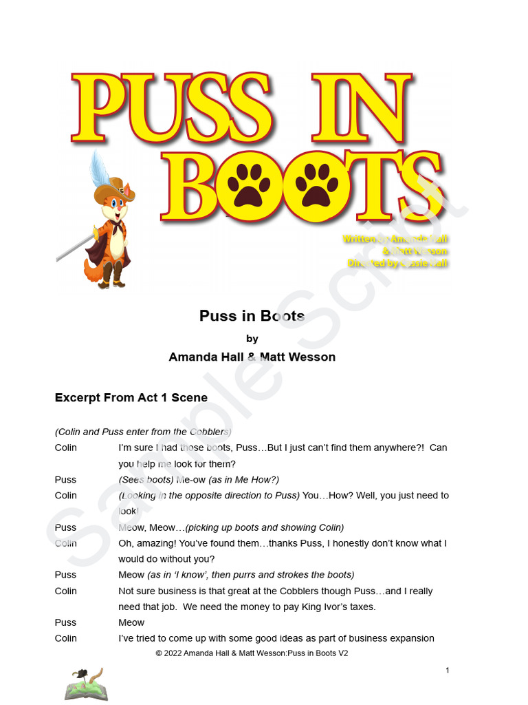 Puss in Boots: A Play Excerpt | PDF | Foot | Footwear