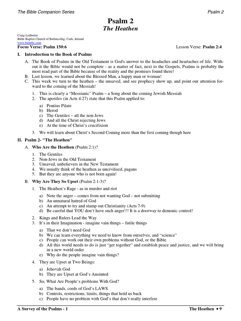 A Survey of Psalms 2 | PDF | Gentile | Jesus