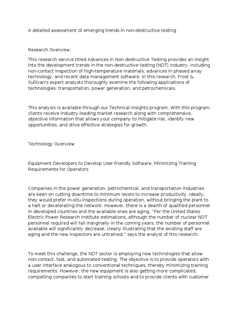 Emerging Trends in NDT | Download Free PDF | Nondestructive Testing | Rope