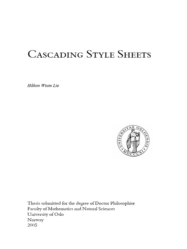 Cascading Style Sheets Designing For The | PDF | Html | Xml