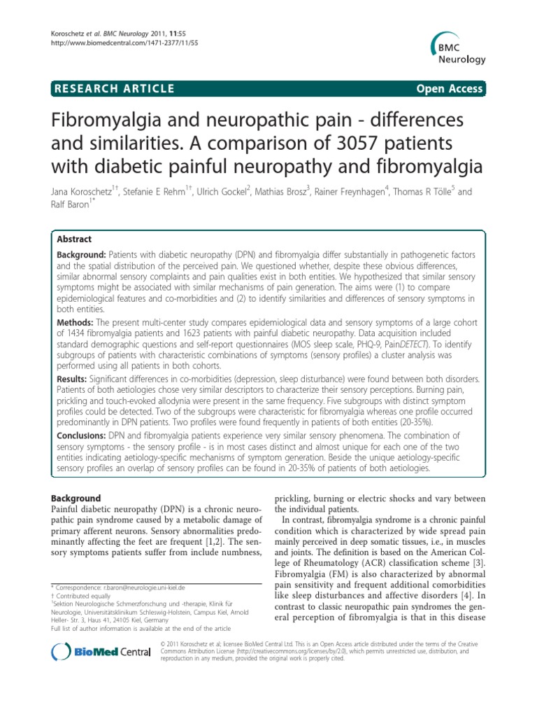 Fibromyalgia and Neuropathic Pain - Differences and Similarities. A ...