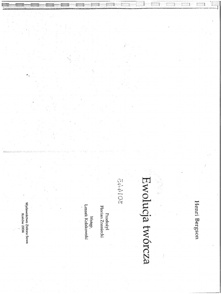 Ewolucja Twórcza - Henri Bergson | PDF