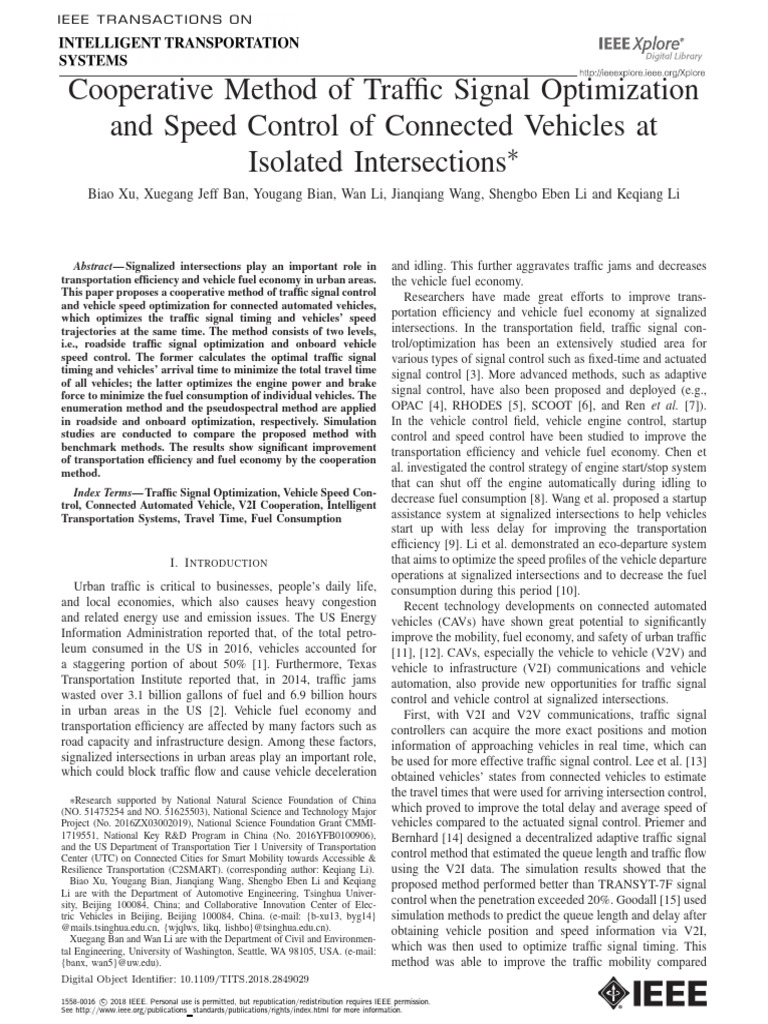 Connected Vehicle Traffic Control | PDF | Traffic | Mathematical Optimization