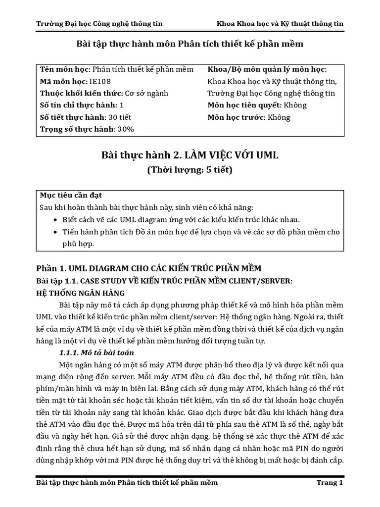 Btth2. Làm Việc Với Uml | PDF