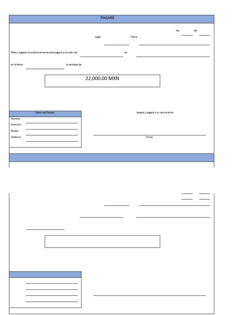 Pagaré Formato Word | PDF