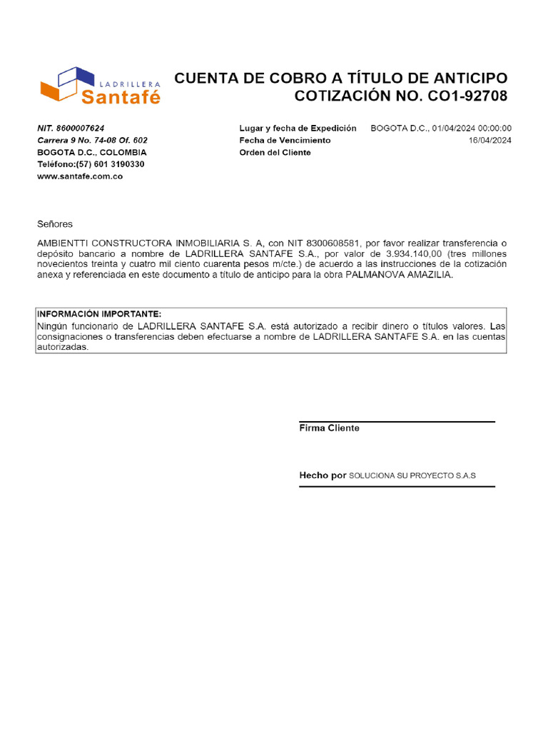 CC-PALMANOVA AMAZILIA-No. CO1-92708 | PDF