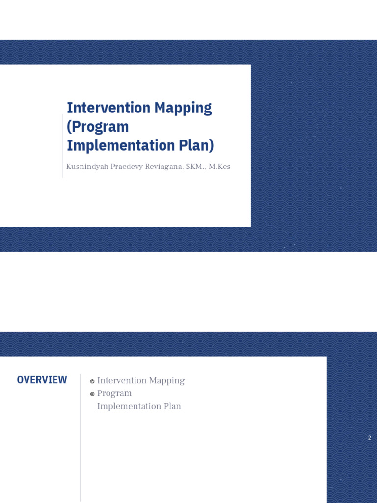 M6 - M7 - Intervention Mapping (Pembuatan Program Dan Monitoring Evaluasi Program) | PDF ...