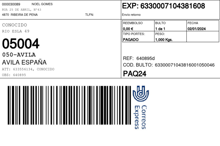 CEX Order 640895d | PDF