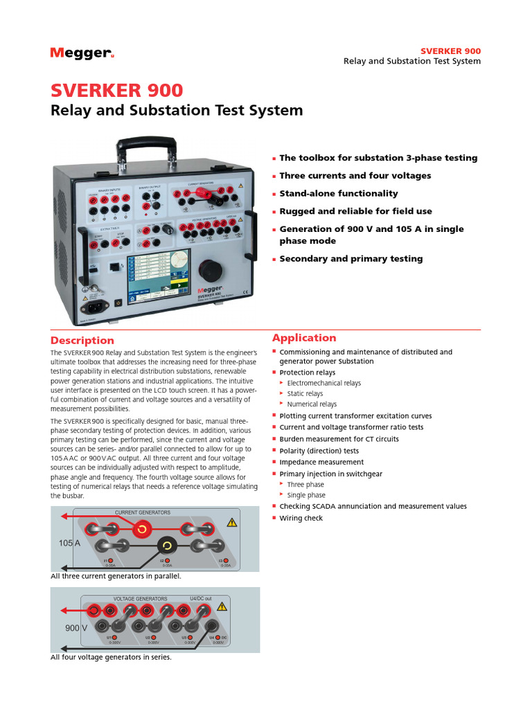 Megger SVERKER-900 - Relay and Substation Test System - Datasheet | PDF ...