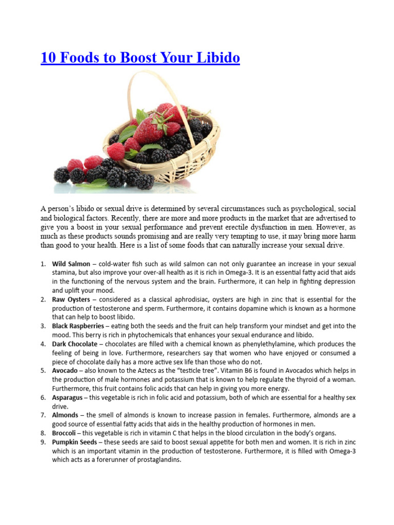 10 Foods To Boost Your Libido | PDF | Libido | Foods