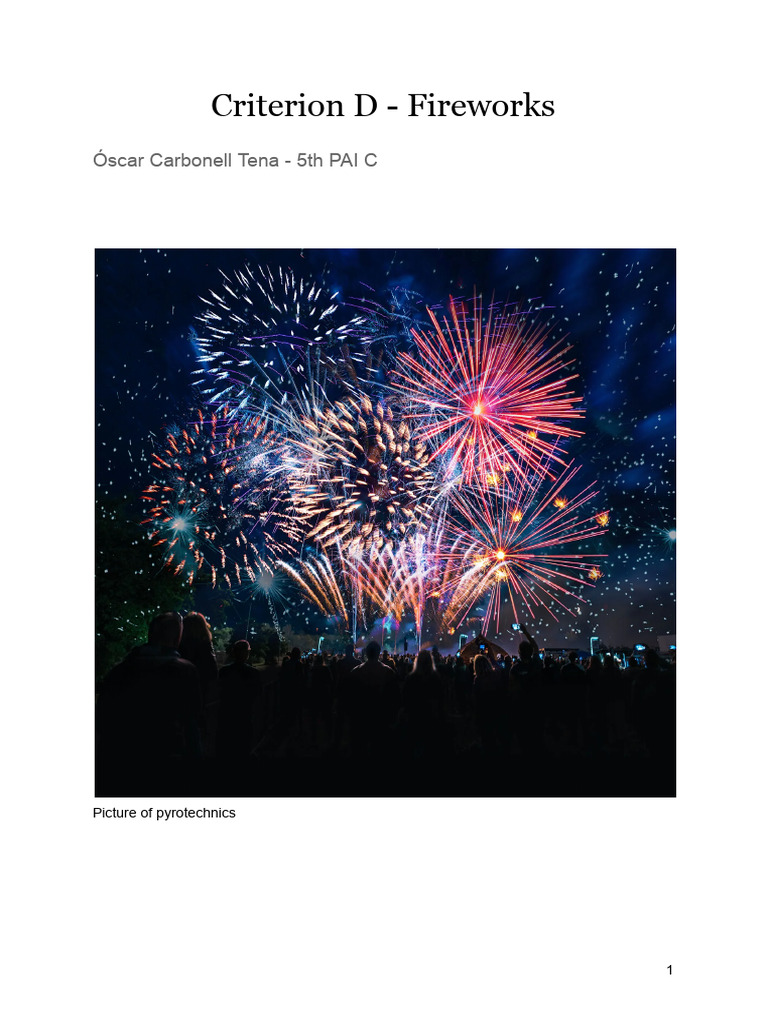 Criterion D - Physics and Chemistry-2 | PDF | Fireworks | Shell ...