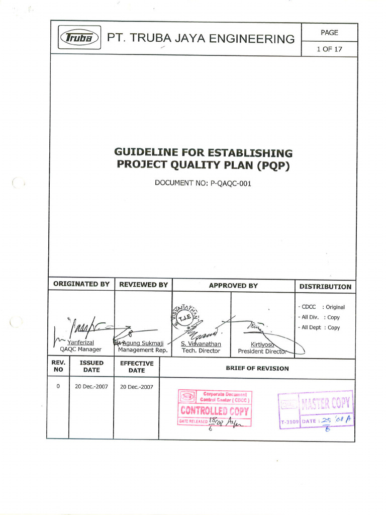 P-Qaqc-001-Project Quality Plan (PQP) | PDF