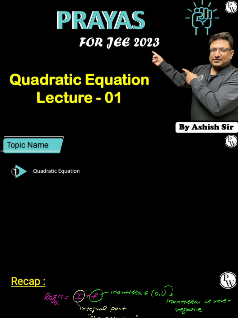62d14dd8974f110294947bdc - ## - Quadratic Equations 01 - Class Notes | PDF