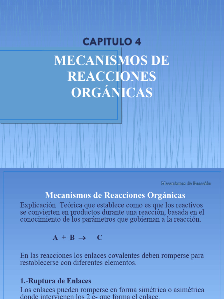Cap. 4 - Mecanismos de Reacciones Orgánicas-2017 | PDF | Enlace químico | Cloro
