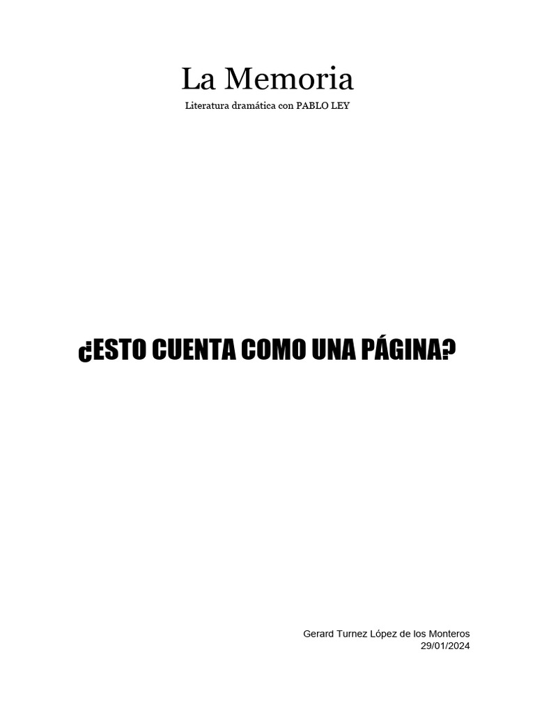 Memoria Pablo | Descargar gratis PDF | Teatro Memoria Pablo | Descargar gratis PDF | Teatro