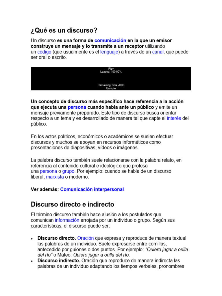 Qué Es Un Discurso | PDF | Hablar en público | Comunicación