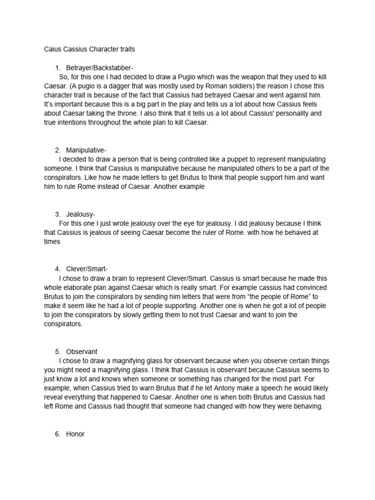 Character Mask Project, Caius Cassius-Maria Lando | PDF