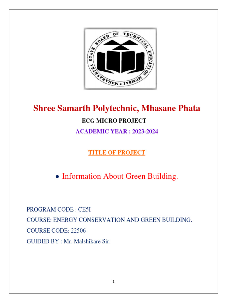 ECG Microprojet Shubham | PDF | Green Building | Waste