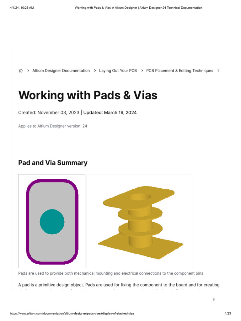 Working With Pads & Vias in Altium Designer - Altium Designer 24 ...