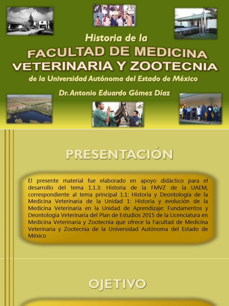 Historia de la FMVZ UAEM: Evolución y Directores | PDF | Medicina ...