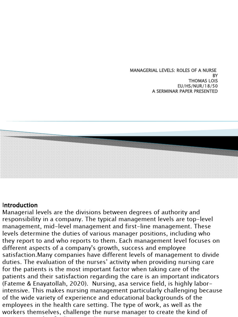 Managerial Levels | PDF | Nursing | Job Satisfaction