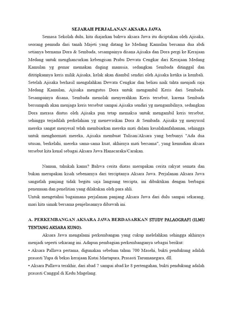 Sejarah Aksara Jawa - 240219 - 184156 | PDF | Agama & Spiritualitas | Klasik