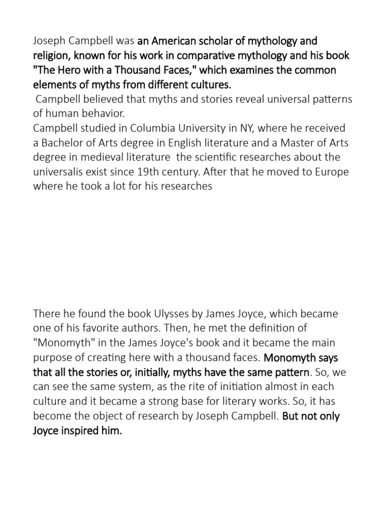 Joseph Campbell's Hero's Journey Explained | PDF