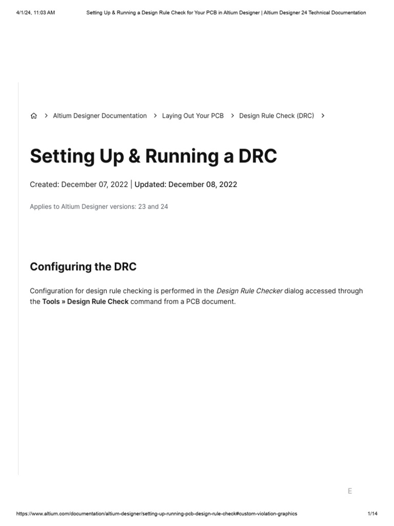 Setting Up & Running A Design Rule Check For Your PCB in Altium Designer - Altium Designer 24 ...