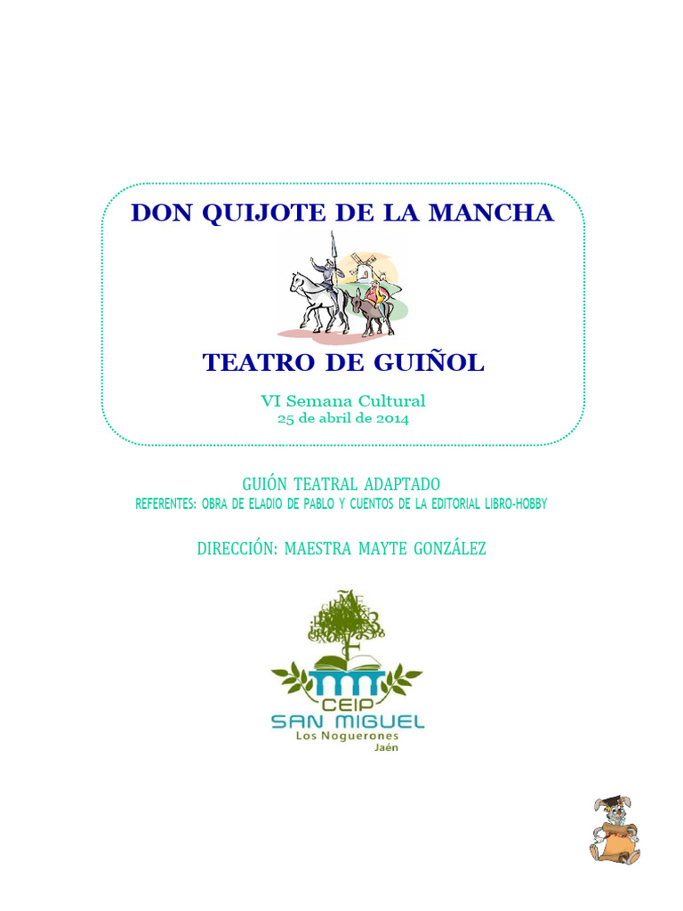 Guinol de Don Quijote de La Mancha-Guion Completo 0 | PDF | Don Quijote ...