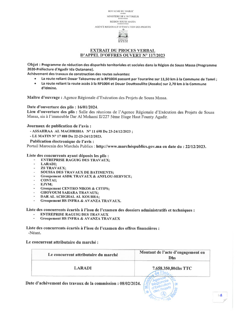 Extrait Du PV Ao 117-2023 | PDF