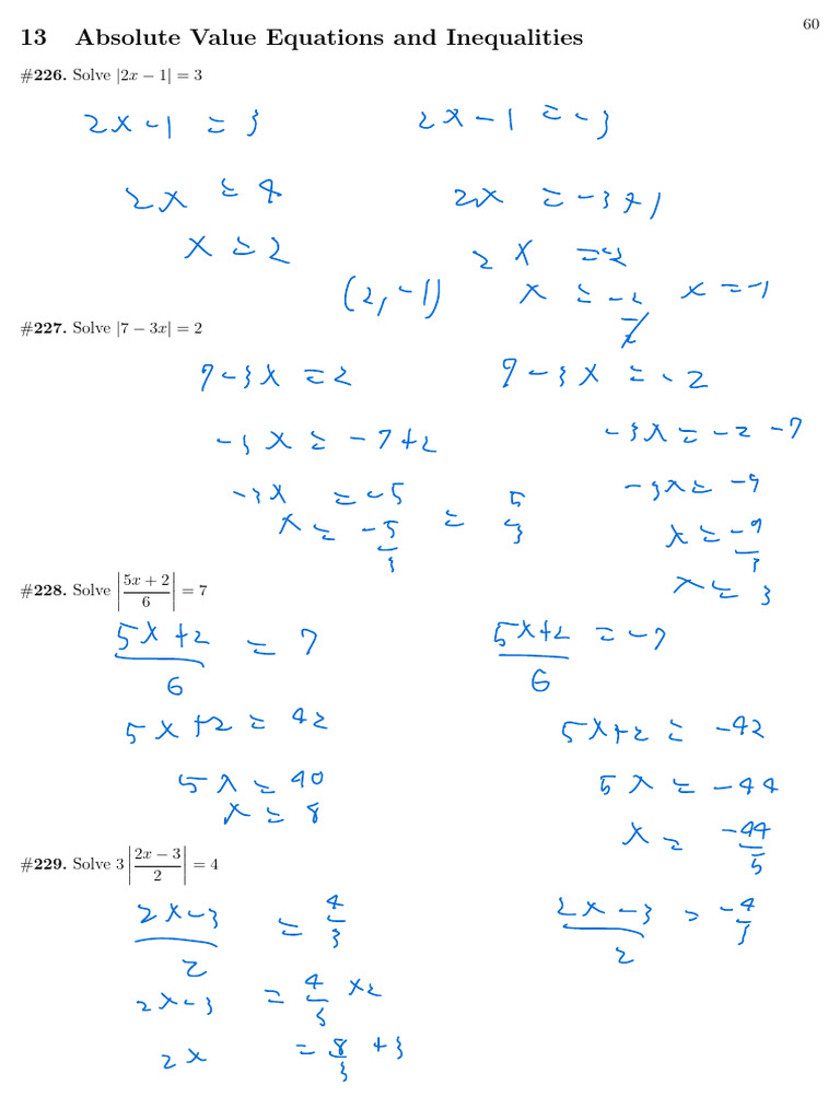 Absolute Value Equations & Inequalities | PDF