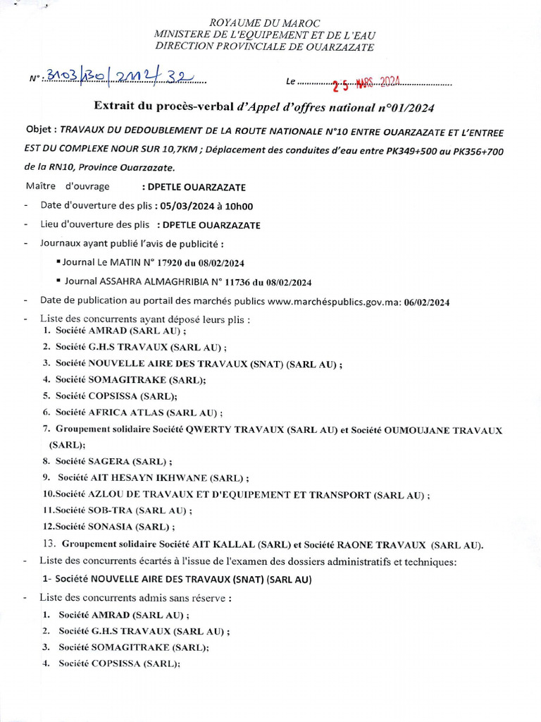 Extrait de PV_01-2024 | PDF