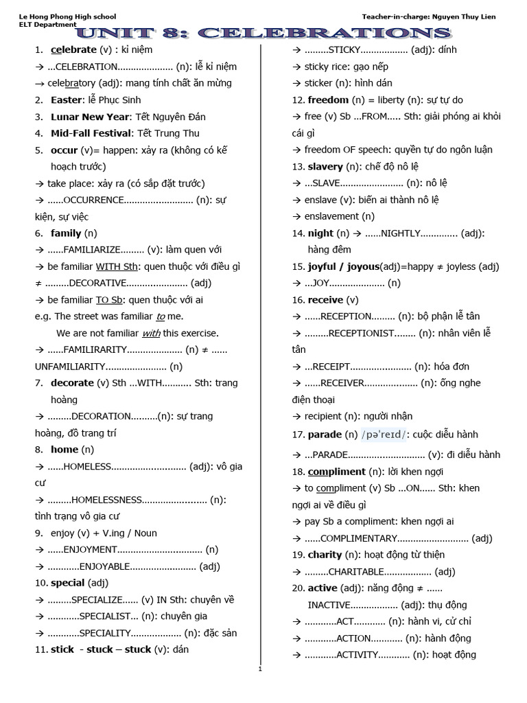 Unit 8 (2024) (CO BAN) | PDF