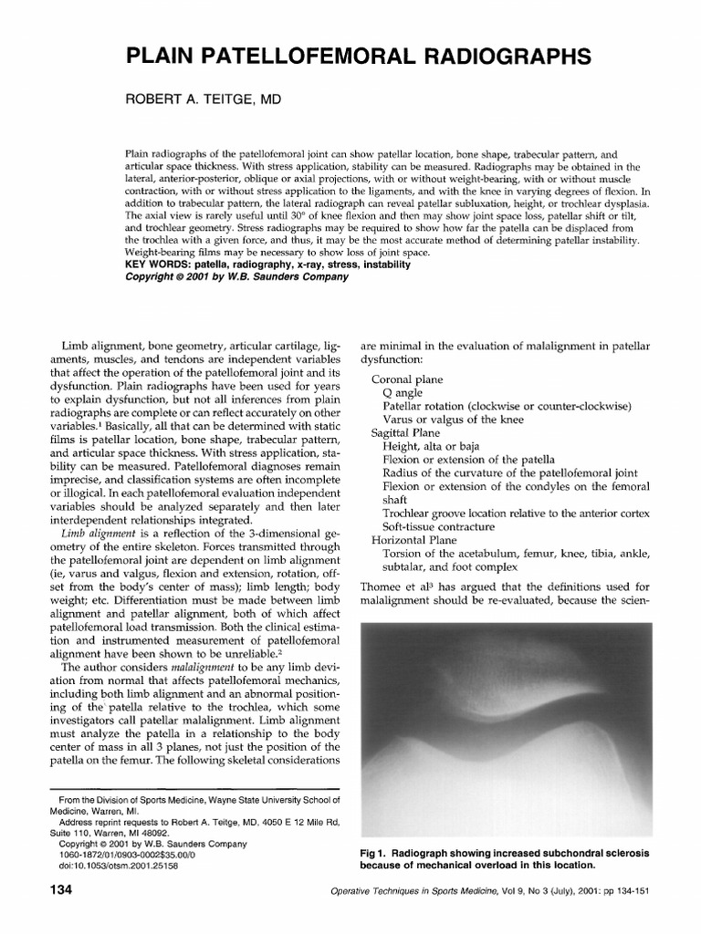 Teitge 2001 | PDF | Knee | Musculoskeletal System