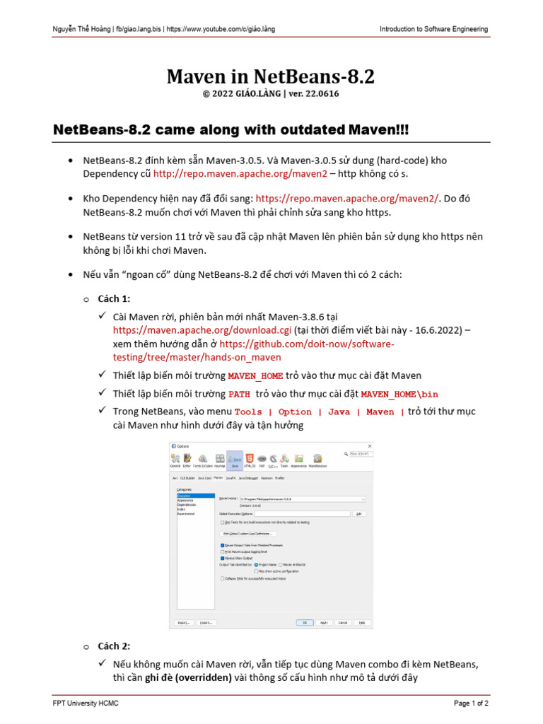 (Giao - Lang) Maven in NetBeans-8.2-22.0617 | PDF