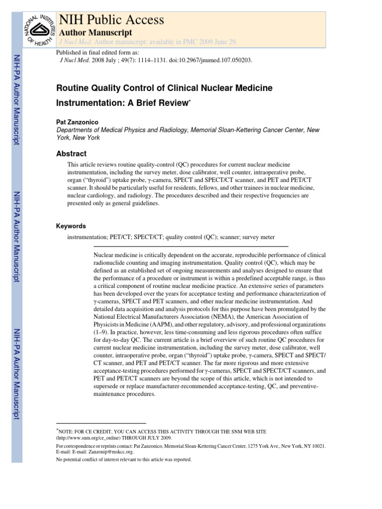 Well Counter QC | PDF | Nuclear Medicine | Radioactive Contamination