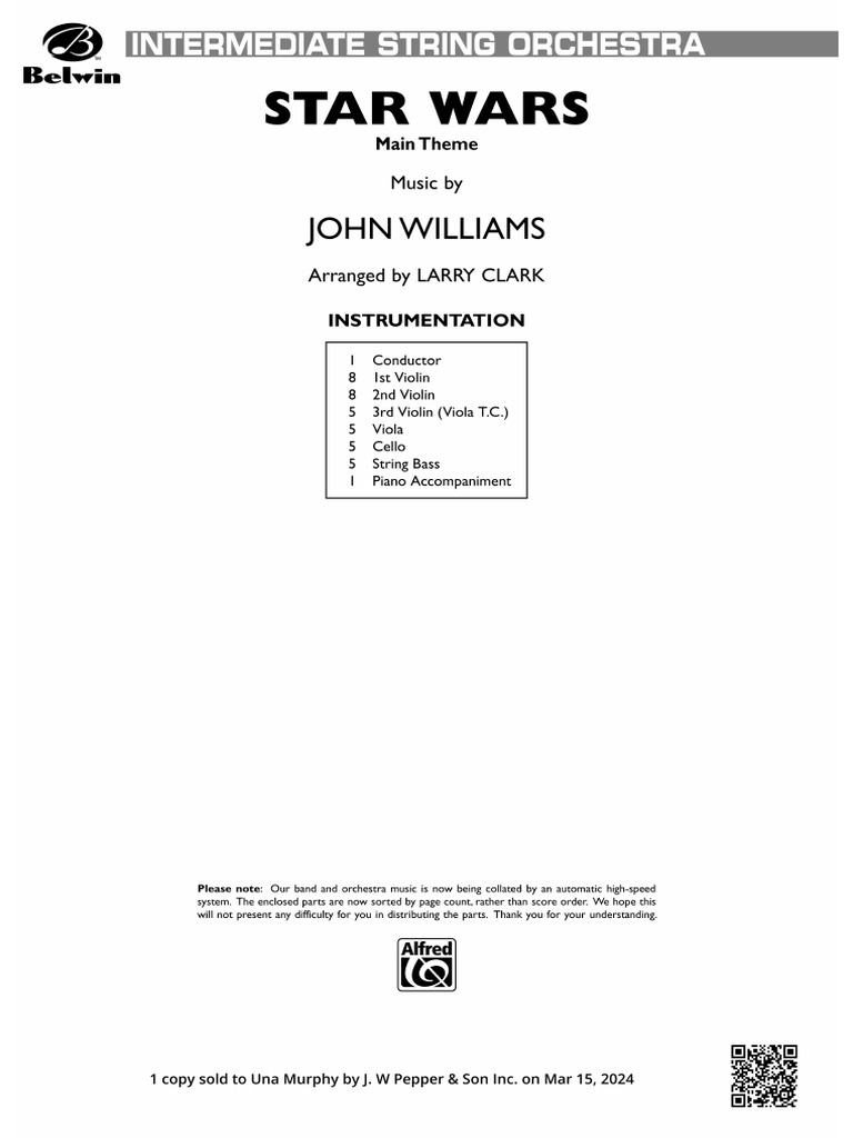 Star Wars Main Theme Score | PDF