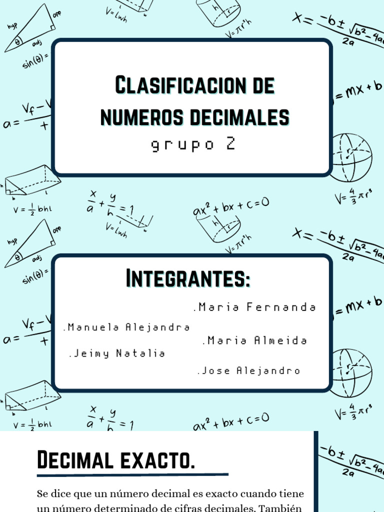 Exposición de Clasificación de Números Decimales | Descargar gratis PDF ...