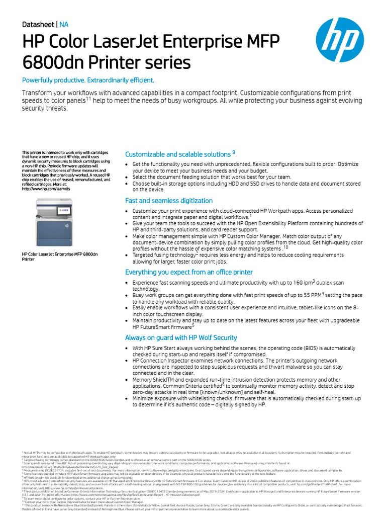 MFP 6800dn Printer Series | PDF | Image Scanner | Printer (Computing)
