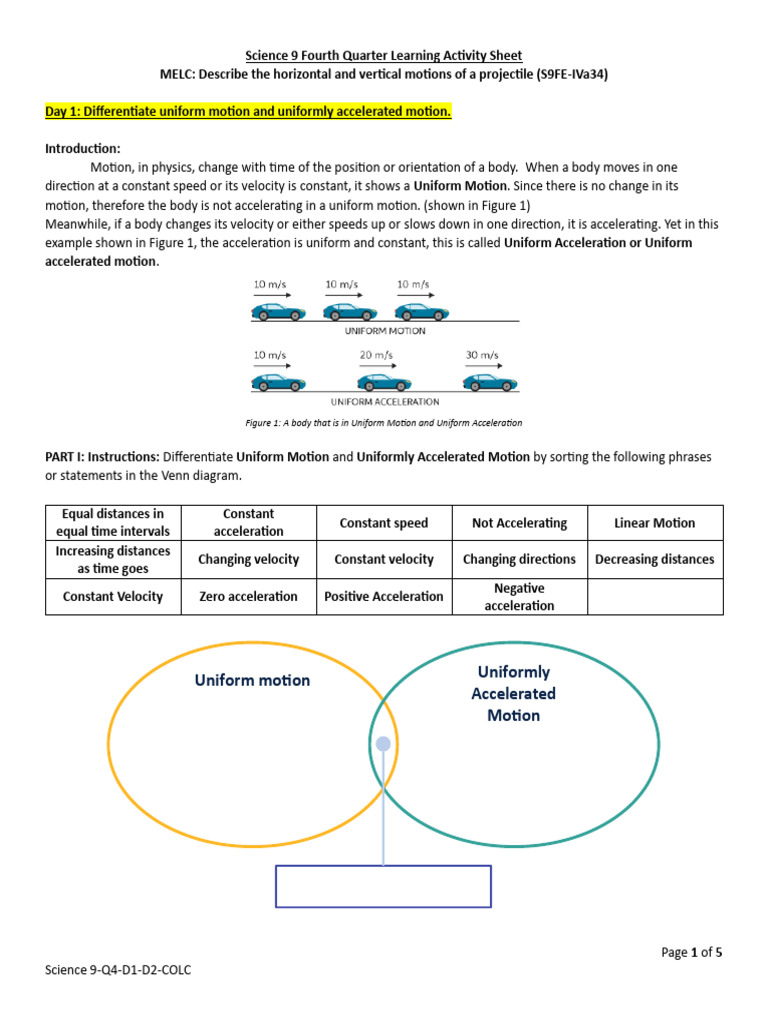 Uniform vs. Accelerated Motion Guide | PDF | Acceleration | Newton's Laws Of Motion