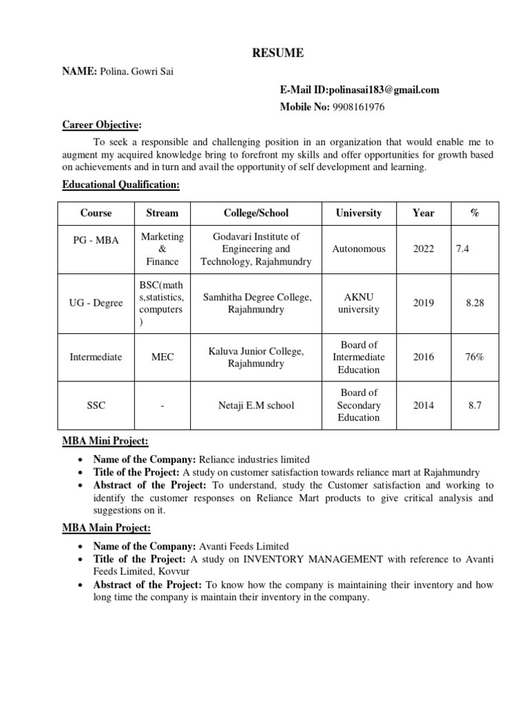 Polina Resume | Download Free PDF | Cognition