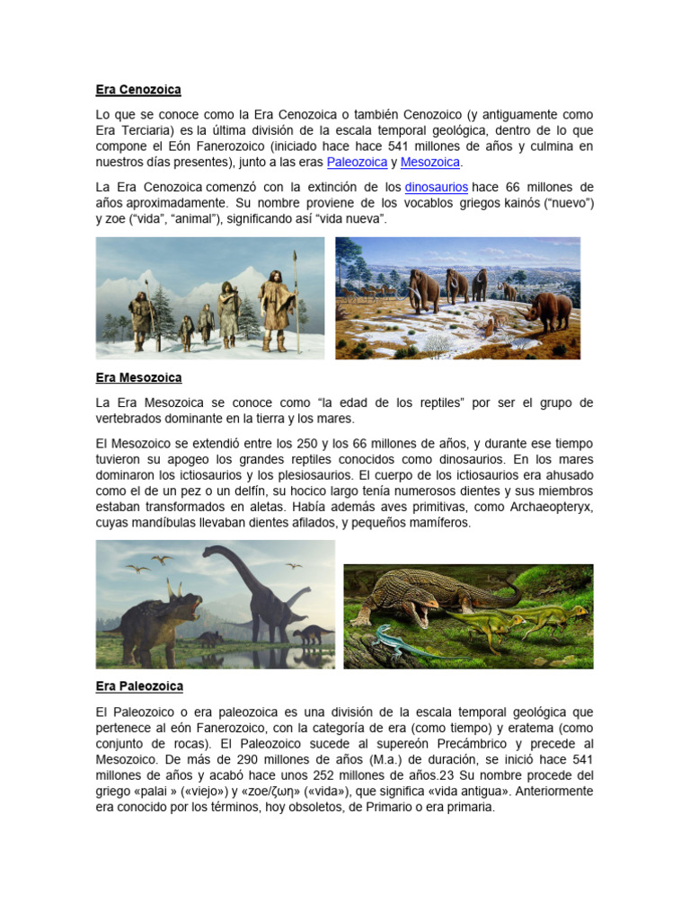Era Cenozoica | PDF | Ciencias de la Tierra | Geología