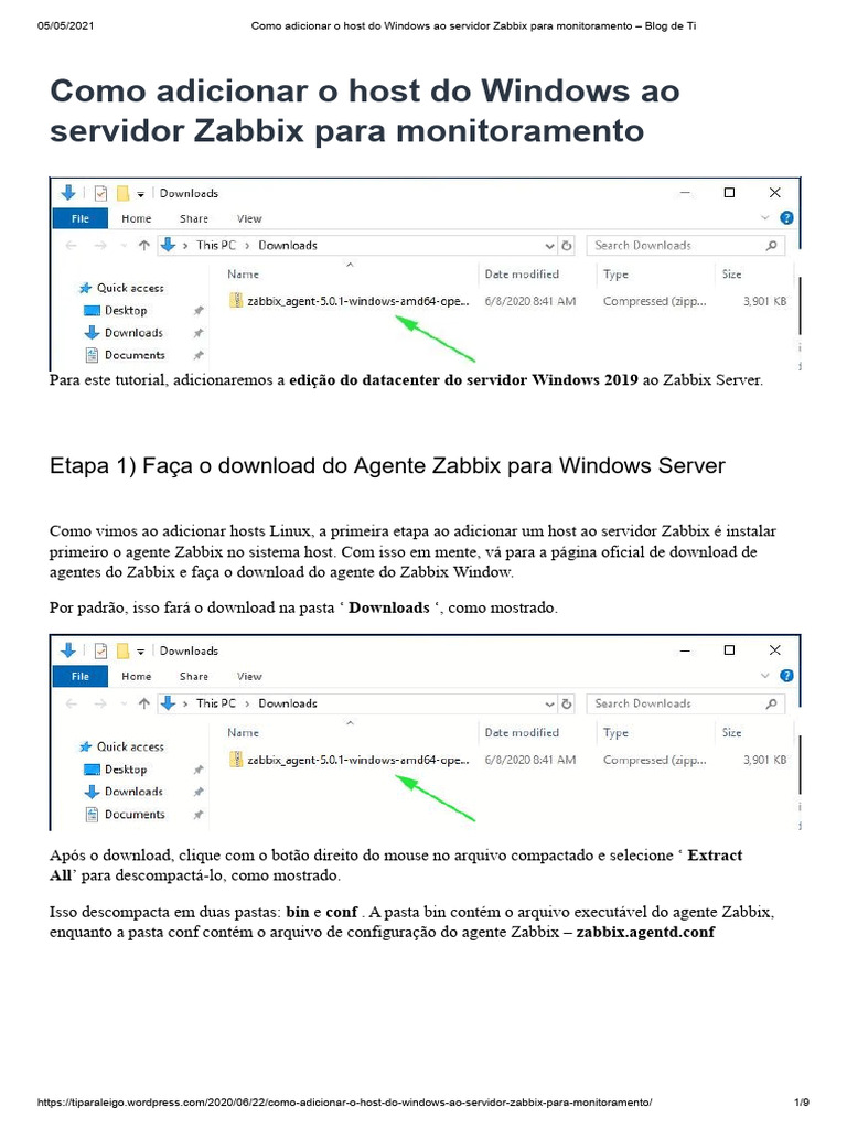 Como Adicionar o Host Do Windows Ao Servidor Zabbix para Monitoramento ...